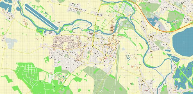 Slough + Windsor Area UK PDF Vector Map: City Plan High Detailed Street ...