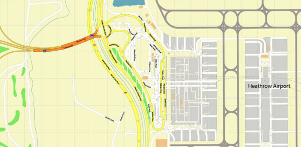 Slough + Windsor Area UK Map Vector City Plan High Detailed Street Map ...