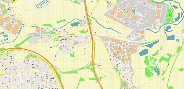Solihull + Erdington Area UK PDF Vector Map: City Plan High Detailed ...