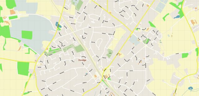 Solihull + Erdington Area UK Map Vector City Plan High Detailed Street Map editable Adobe ...