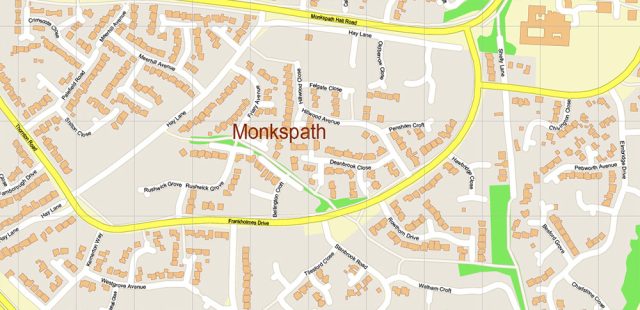 Solihull + Erdington Area UK Map Vector City Plan High Detailed Street ...