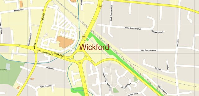 Southend-on-Sea UK PDF Vector Map: City Plan High Detailed Street Map ...