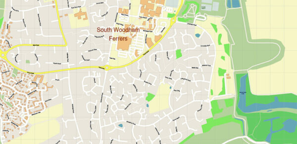 Southend-on-Sea UK Map Vector City Plan High Detailed Street Map ...