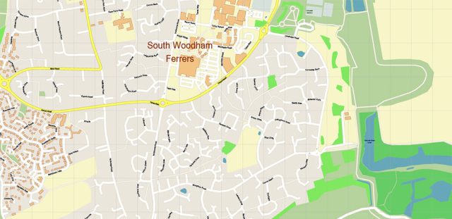 Southend-on-Sea UK Map Vector City Plan High Detailed Street Map ...