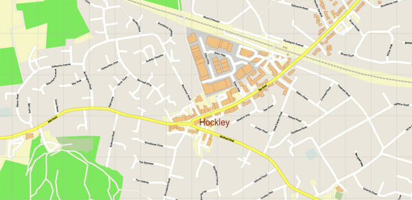 Southend-on-Sea UK PDF Vector Map: City Plan High Detailed Street Map ...