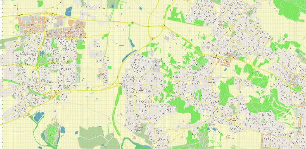 Southend-on-Sea UK PDF Vector Map: City Plan High Detailed Street Map ...