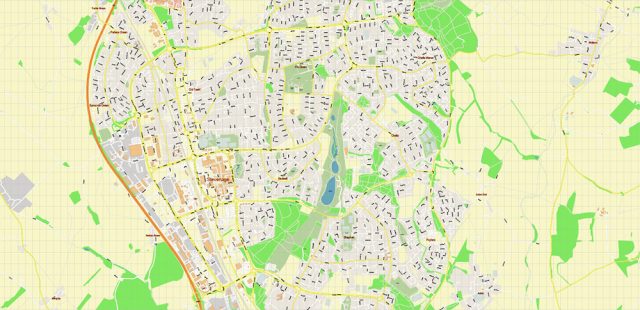 Stevenage + Benslow + Letchworth UK Map Vector City Plan High Detailed ...