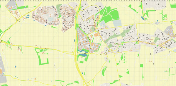 Sunderland Area UK PDF Vector Map: City Plan High Detailed Street Map ...
