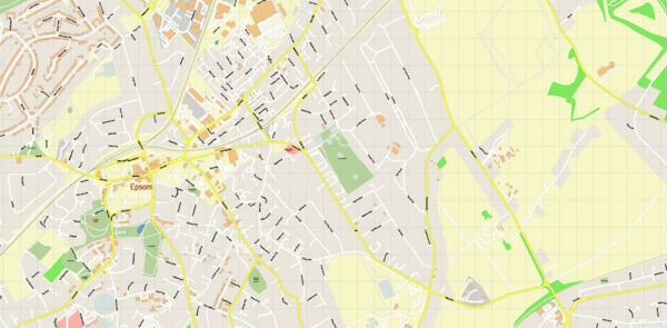 Sutton Area UK PDF Vector Map: City Plan High Detailed Street Map ...
