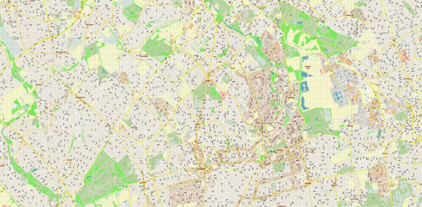 Sutton Area UK PDF Vector Map: City Plan High Detailed Street Map ...