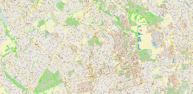 Sutton Area UK PDF Vector Map: City Plan High Detailed Street Map ...
