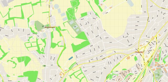 Sutton Area UK PDF Vector Map: City Plan High Detailed Street Map ...