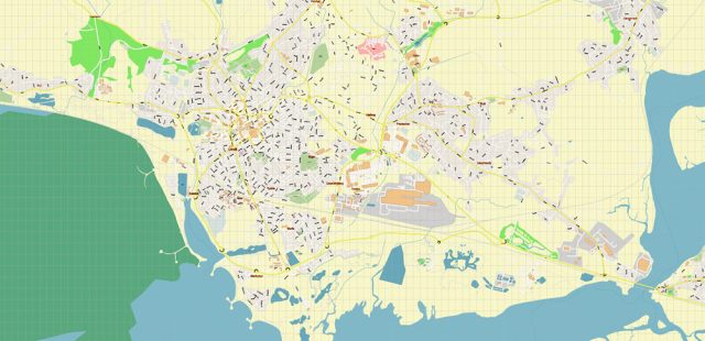 Swansea Area UK Map Vector City Plan High Detailed Street Map editable ...