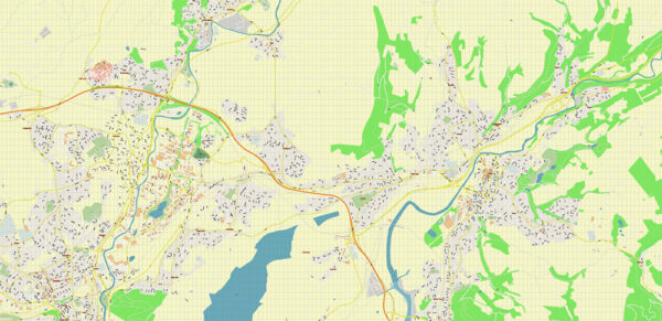 Swansea Area UK Map Vector City Plan High Detailed Street Map editable ...