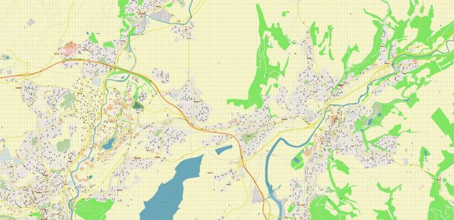 Swansea Area UK Map Vector City Plan High Detailed Street Map editable ...