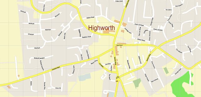 Swindon Area UK PDF Vector Map: City Plan High Detailed Street Map ...