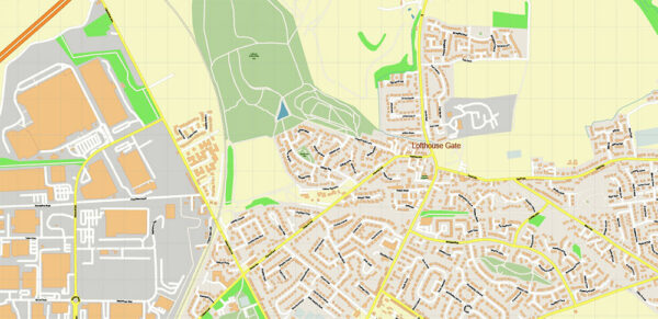 Wakefield Area UK Map Vector City Plan High Detailed Street Map ...