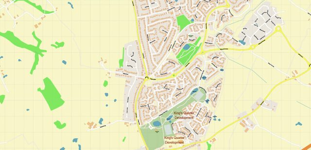 Warrington Area UK Map Vector City Plan High Detailed Street Map ...
