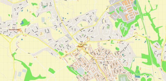 Wigan Area UK Map Vector City Plan High Detailed Street Map editable ...