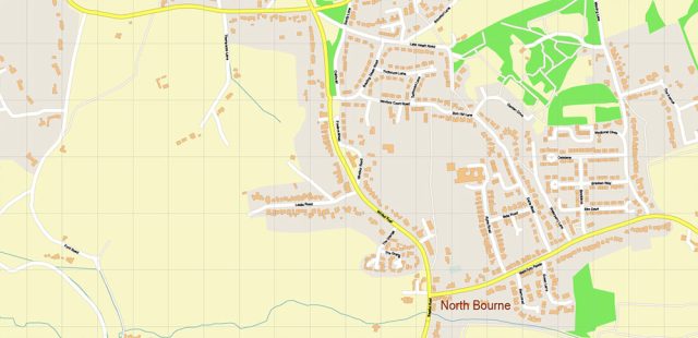 Woking + Guildford UK PDF Vector Map: City Plan High Detailed Street ...