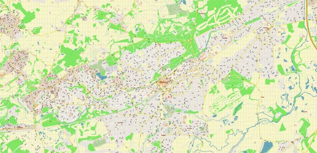 Woking + Guildford UK Map Vector City Plan High Detailed Street Map ...