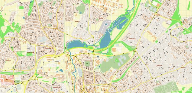 Woking + Guildford UK Map Vector City Plan High Detailed Street Map ...