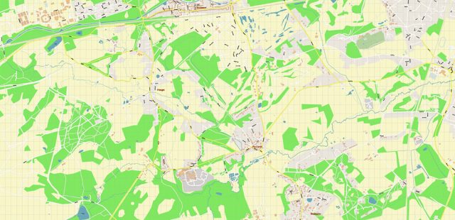 Woking + Guildford UK Map Vector City Plan High Detailed Street Map ...