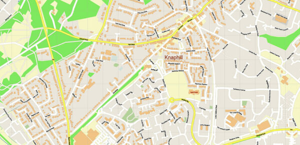 Woking + Guildford UK Map Vector City Plan High Detailed Street Map ...