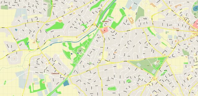 Wolverhampton + Dudley UK Map Vector City Plan High Detailed Street Map ...