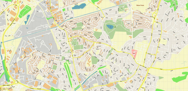 Wolverhampton + Dudley UK Map Vector City Plan High Detailed Street Map ...