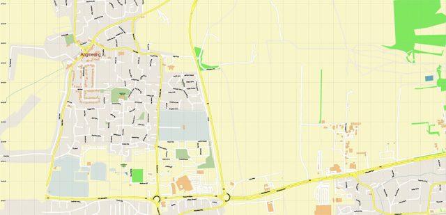 Worthing Area UK Map Vector City Plan High Detailed Street Map editable ...