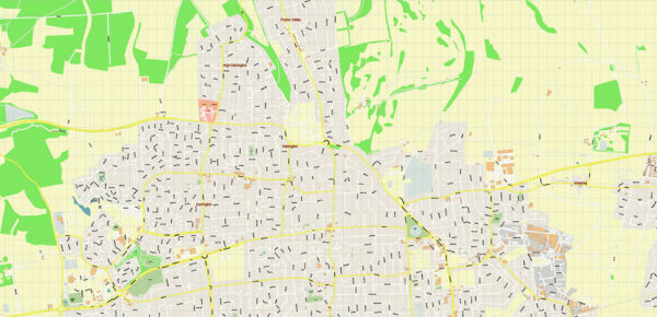 Worthing Area UK PDF Vector Map: City Plan High Detailed Street Map ...