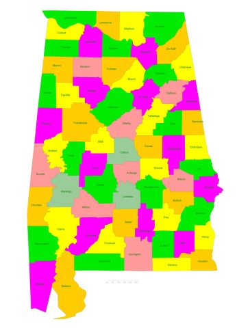 Alabama county map with names