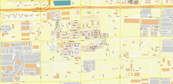 Avondale + Glendale Arizona US PDF Vector Map: City Plan High Detailed ...