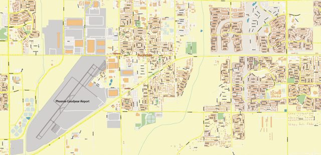 Avondale + Glendale Arizona US Map Vector City Plan High Detailed ...