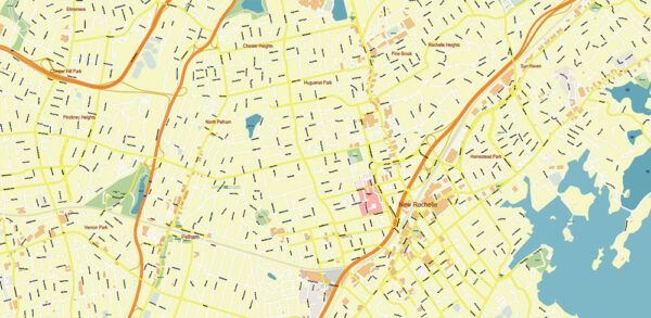 Bronx New York City NY US PDF Vector Map: City Plan High Detailed ...