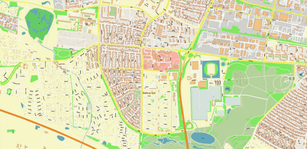 Copenhagen / København Denmark Map Vector City Plan High Detailed ...