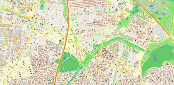 Copenhagen / København Denmark Map Vector City Plan High Detailed ...
