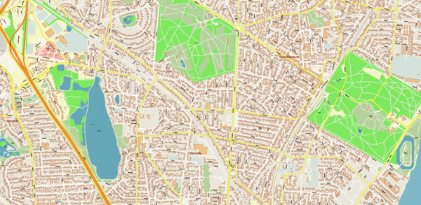 Copenhagen / København Denmark Map Vector City Plan High Detailed ...
