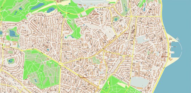 Copenhagen / København Denmark Map Vector City Plan High Detailed Street Map editable Adobe ...