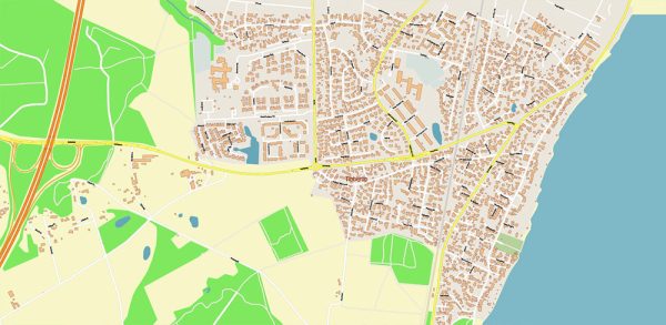 Copenhagen / København Denmark Map Vector City Plan High Detailed Street Map editable Adobe ...