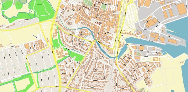 Copenhagen / København Denmark Map Vector City Plan High Detailed Street Map editable Adobe ...