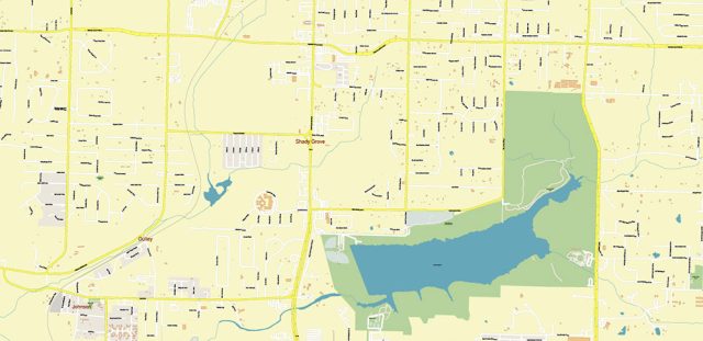 Fayetteville Arkansas US PDF Vector Map: City Plan High Detailed Street ...