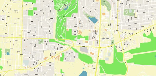 Little Rock Arkansas US Map Vector City Plan High Detailed Street Map ...