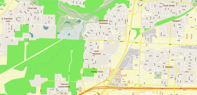 Little Rock Arkansas US PDF Vector Map: City Plan High Detailed Street ...