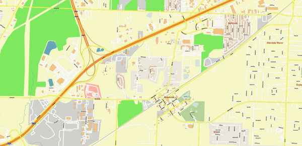 Little Rock Arkansas US PDF Vector Map: City Plan High Detailed Street ...