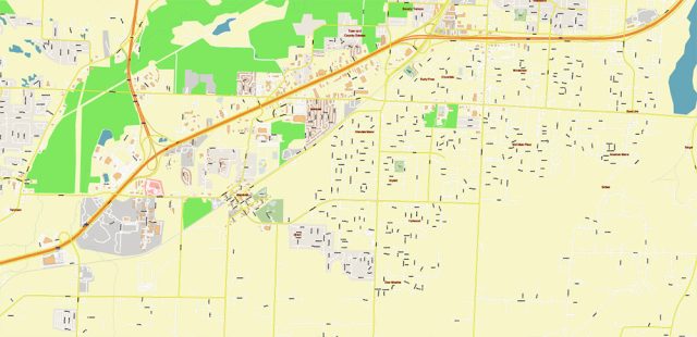 Little Rock Arkansas US Map Vector City Plan High Detailed Street Map ...