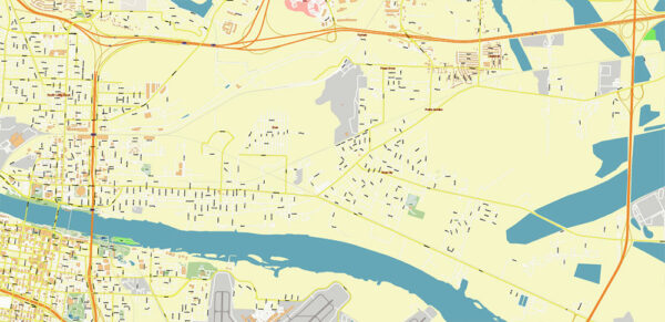 Little Rock Arkansas US PDF Vector Map: City Plan High Detailed Street ...