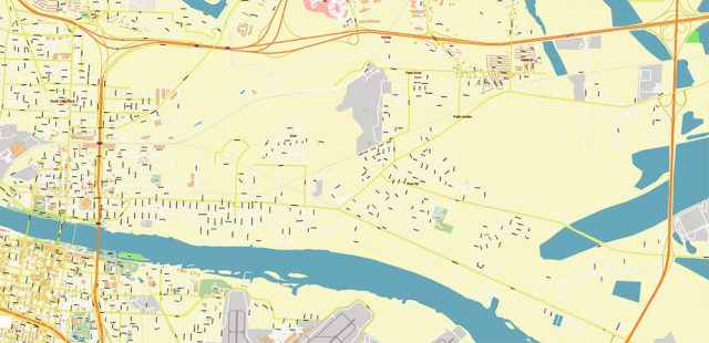 Little Rock Arkansas US Map Vector City Plan High Detailed Street Map ...