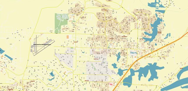 Little Rock Arkansas US PDF Vector Map: City Plan High Detailed Street ...